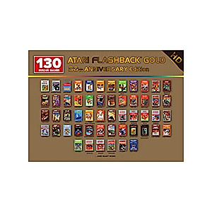 Atari Flashback Gold Console 50th Anniversary Edition, Retro Game Console, Built-in 130 Classic Games, Two Joystick and Paddle Controllers, HDMI, PLUG & PLAY on HD TV