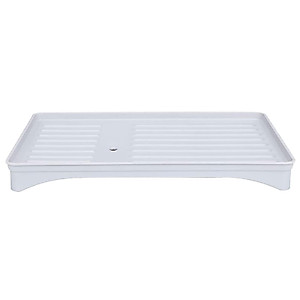 HBlife Kitchen Drying Mat with Utensil Holder, Removable Plastic Drainer Tray with Adjustable Swivel Spout