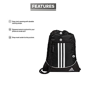 adidas Alliance II Sackpack, Black, One Size