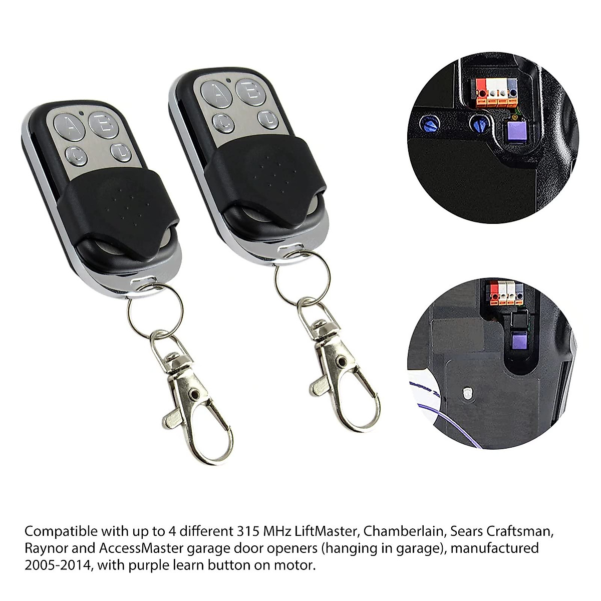 Wireless RF Remote Controller Copy 4 Buttons With Keychain for Electric Gate Garage Door Key Switch Controller