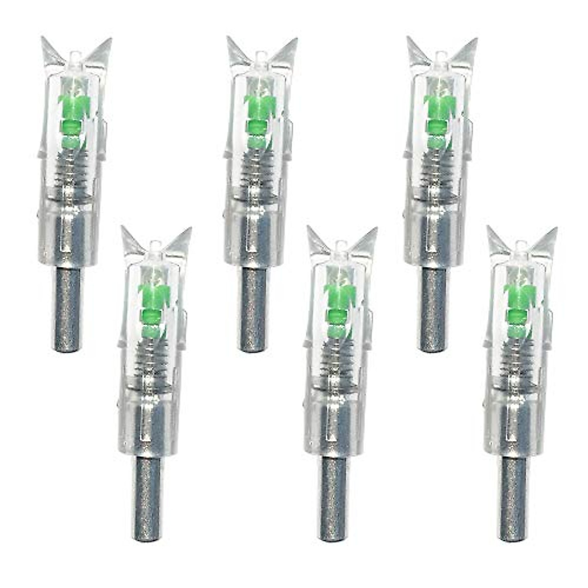 Reikawa 6PCS Lighted Nocks for Crossbow with .300''/7.62mm Inside Diameter,Half Moon Style Lighted Archery nocks
