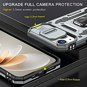 SEFING Phone Case for iPhone 13 Mini Case iPhone 13 Mini Phone Case with Kickstand Ring Holder, with Camera Cover, with Magnetic Car Mount Function, for iPhone 13 Mini (Grey)