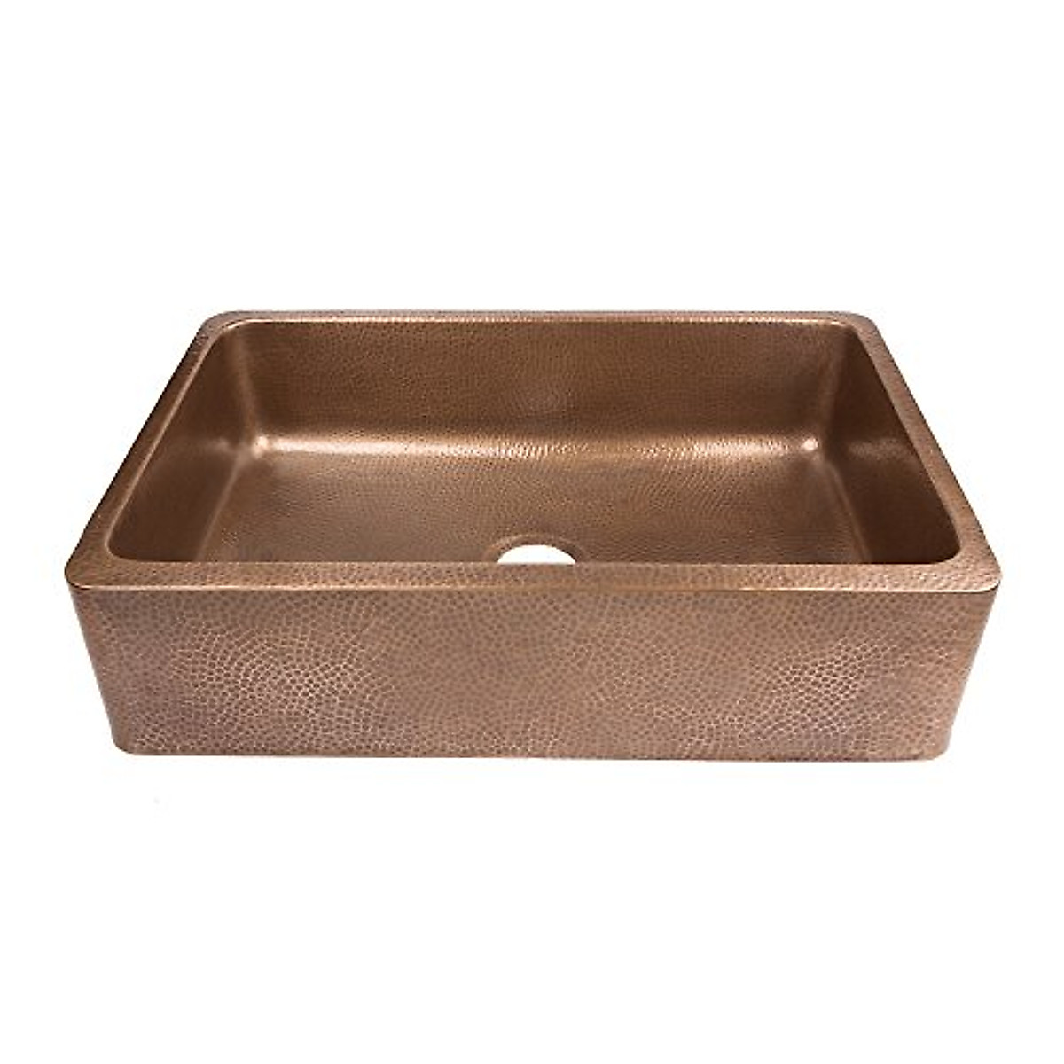 Sinkology K614-B66 Lange Farmhouse/Apron-Front 32 in. Single Bowl Grid, Strainer Drain, and Care Kitchen Sink Kit, 32 inch, Antique Copper