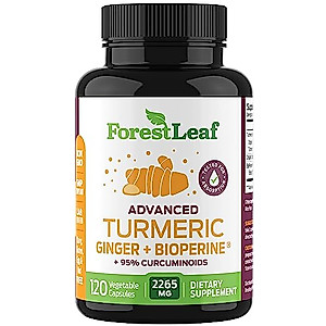 2265mg Extra Strength Organic Turmeric Supplement - with BioPerine and Ginger for High Absorption -Turmeric Curcumin with Black Pepper Extract - 95% Curcuminoids - Herbal Joint Support (120 Capsules)