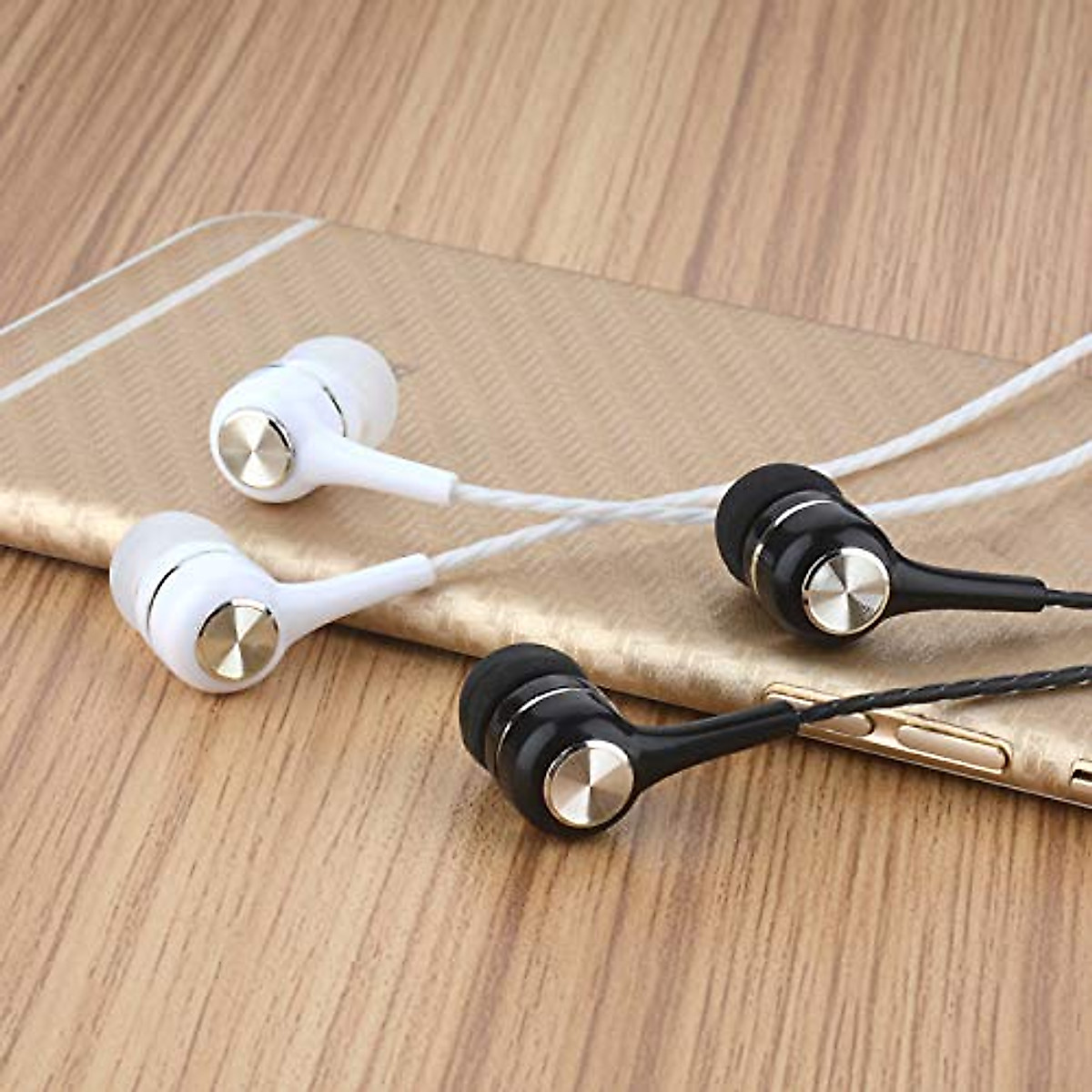 Gaweb Earphones, S12 Universal 3.5mm Earbud Wired Earbuds with Mic for Phone - Black with Mic