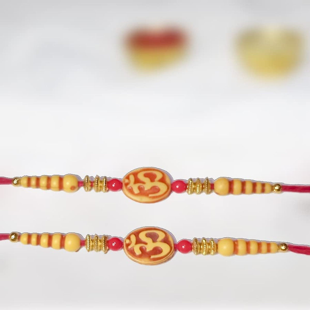 Set of 2 Rakhi Bracelet for Brother Bhai Rakshabandhan Rakhee Thread, Raksha Bandhan Festival Rakhi for Bhaiya n Bhabhi, Indian Designer Latest Rakhi for Bhai Thread Bracelets