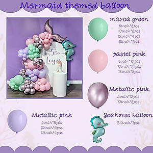 GDSTARS Mermaid Balloon Garland Arch Kit Pastel Pink Purple Balloon, Double Balloon for Girl Birthday Party Bridal Shower Bachelorette Engagement Party Decorations