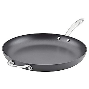 Rachael Ray 80089 Professional Hard Anodized Nonstick Frying/Fry Pan/Skillet with Helper Handle, 14 Inch - Gray