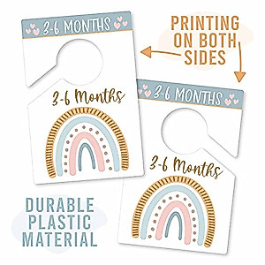6 Baby Closet Size Dividers Baby Girl - Boho Baby Closet Dividers by Month, Baby Closet Organizer for Nursery Organization, Baby Essentials for Newborn Essentials Baby Girl, Nursery Closet Dividers
