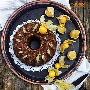 CHEFMADE Tube Cake Pan, 6.5-Inch Non-Stick Vortex-Shaped Tube Pan Kugelhopf Mold for Oven and Instant Pot Baking (Champagne Gold)