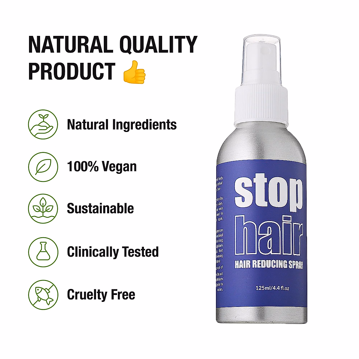100% Natural Hair Growth Inhibitor Permanent Hair Removal Remover Hair Inhibiting and Reducing to Stop Hair Growth & Body Face Hair Reduction After Epilation Epilating Laser or Wax no no Not Cream 4.3oz