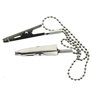 3PCS 12Inch Metal Beads Napkin Clip Chain Bib Holder Baby Elderly Adult Bib Clip Neck Strap Dental Ball Chain Clips Double-end Alligator Clip Clamp Neck Lanyard Strap