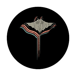 Ocean Animal Lover Aquarist Stingray Retro Manta Ray PopSockets Swappable PopGrip