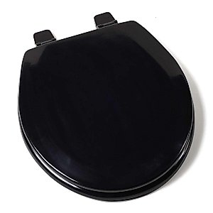 UYSB Deluxe Black Round Wood Toilet Seat, Adjustable Hinges Toilet seats Bathroom accessories Toilet seat Toilet seat cover Home improvement Toilet seat risers Sitz bath for toilet seat Toilet s