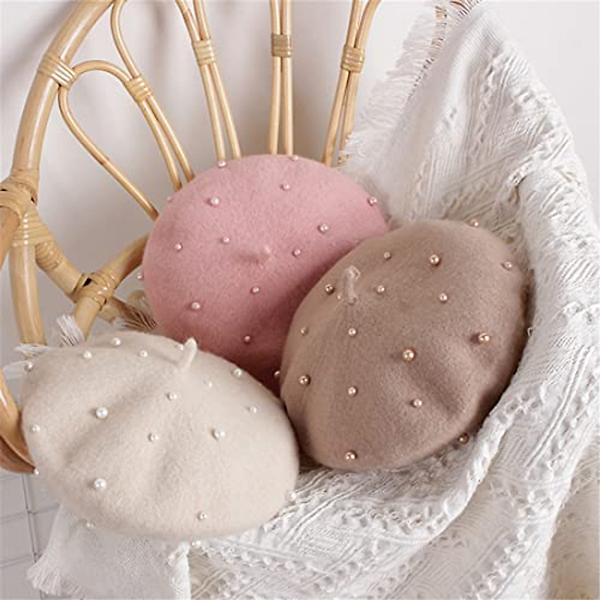 Baby Girls Beret Hats Peal Wool French Berets Toddler Princess Winter Warm Baby Kids Girls Cap Hat Artist Beret Hats 2-6Y (Black, 2-6 Years)