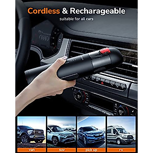 CAFELE Car Vacuum Cordless Rechargeable, 【Instant Car Interior Clean】Portable 7500mAh Wireless Handheld Car Vacuum Cleaner, Mini Battery Operated Car Vacuum for Pet Hair, Food Crumbs, Detail Cleaning