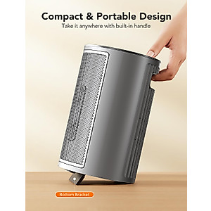 GoveeLife Space Heater for Indoor Use, 1500W Fast Electric Heater with Smart Thermostat, Wi-Fi App & Voice Remote Control, Small Heater Safety for Bedroom Home Indoors Office Desk Portable, Grey