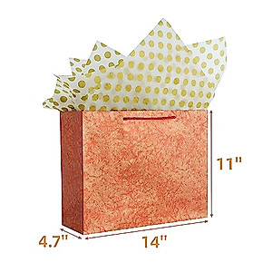 FENKON 2pcs 14" Large Birthday Gift Bags with Tissue Paper for Women Red Paper Gift Bags Medium Size for Mothers Day Christmas Valentines Day Anniversary