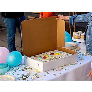 Southern Champion Tray 1029 Premium Clay Coated Kraft Paperboard White Non-Window Sheet Cake and Utility Box, 19" Length x 14" Width x 4" Height, 1/2 Sheet (Case of 50)