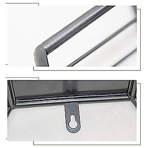 PIBM Stylish Simplicity Shelf Wall Mounted Floating Rack Shelves Coffee Shop Decoration Iron Art Lattice Hexagon Living Room Photo Retro Style,5 Layers, Black , 28.5x20x121cm