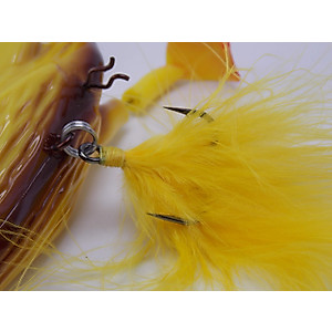 CATCHSIF Topwater Orange Duck Hard Fishing Lures with Rotating Flippers 1PK_AB