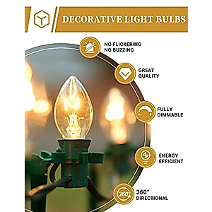 Scentsy Light Bulbs for Warmer, DORESshop Wax Warmer Bulbs, C7 Scentsy Bulb, E12 Candle Warmer Light Bulbs, Wax Warmer Light Bulb Replacement, 15 Watt Light Bulbs for Wax Warmers, 6 Pack