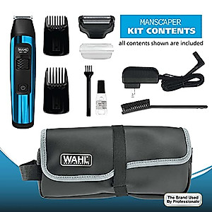 Wahl Manscaper Deluxe Hair Trimmer and Shaver for Total Body Grooming and Your Hair Down There with Safe-Touch Detachable Stainless Steel Precision Blades - Model 5708