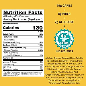 Good Dee's Angel Food Cake, Keto Mug Cake, Gluten Free, No Sugar Added, 4g Net Carbs, No Sugar Alcohols, 4 packets per bag
