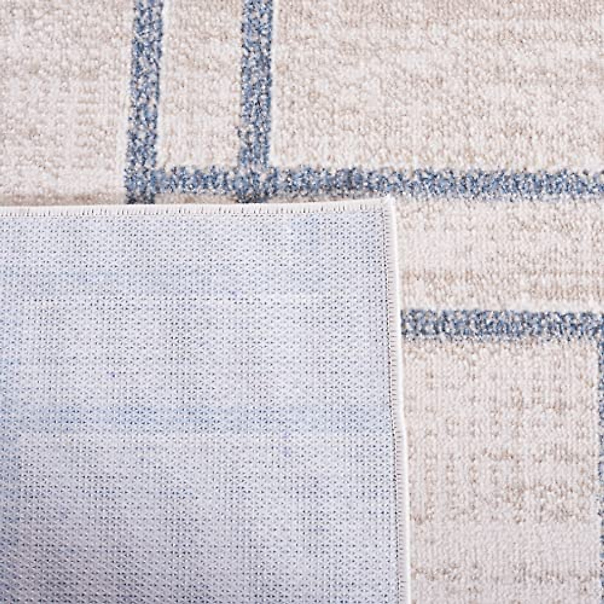 Safavieh Blair Collection Machine Washable Slip Resistant 2'2" x 8' Beige/Grey BLR238B Entryway Foyer Living Room Bedroom Kitchen Runner Rug