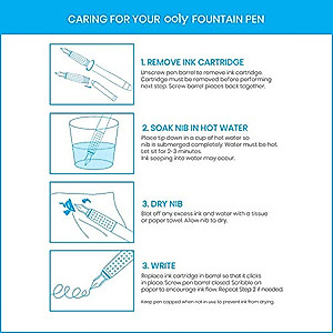 Ooly Splendid Fountain Pen Ink Refills - Set of 5 Cartridges - Black