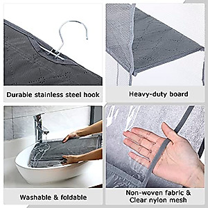 7 Pcs Hanging Purse Organizer for Closet, 3 Pcs 4-Shelf Closet Purse Shelf Hanger and 4 Pcs 2-Shelf Handbag Organizer, Breathable Mesh Purse Storage Organizer Bag Holder for Wall Closet Wardrobe