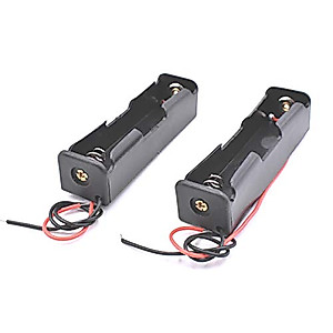 Pack of 8 Wire Lead Battery Storage Box Case Holder for 18650 Button Top Single Battery