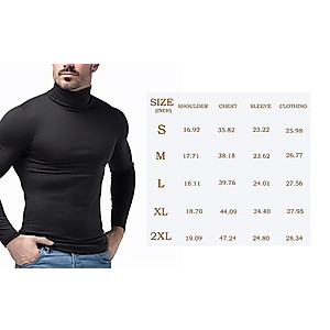 SALNIER Men Basic Turtleneck Slim Fit Long Sleeve Pullover Top Solid Thermal Knitted T-Shirt Sweaters Soft Lightweight Shirt (Black, M)