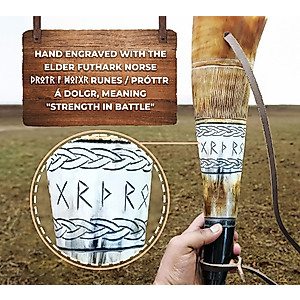 Norse Tradesman Viking War Horn – 18" Blow Horn Battle Trumpet Crafted from Authentic Premium Ox Horn – A Stirring Piece of History