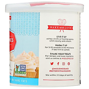 Miss Jones Baking Organic Buttercream Frosting, Perfect for Icing and Decorating, Vegan-Friendly: Vanilla (Pack of 1)