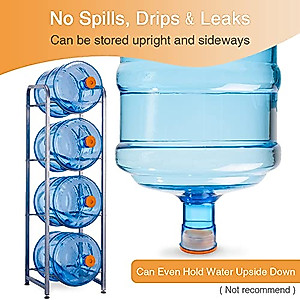 Sophico 5 Gallon Water Jug Cap, 55mm Water Bottle Caps, Silicone Reusable Bottles Lids Replacement, Non-Spill and Anti Splash (4 Pack, Orange)