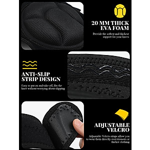 DGSHIRLDJO Knee Pads for Gardening, Cleaning, Construction Work, Flooring, Men/Women Knee Pads with Thick EVA Foam, Anti Slip Collision Avoidance Gardening Kneeling Pad （1 Pair, Black）