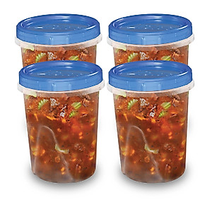 Ziploc Twist N Loc Food Storage Meal Prep Containers Reusable for Kitchen Organization, Dishwasher Safe, Small Round, 3 Count