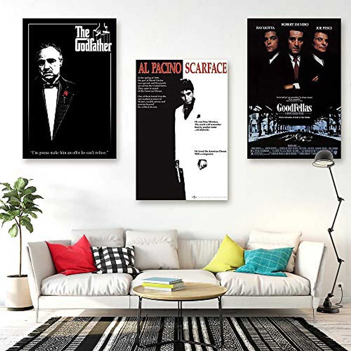 POSTER STOP ONLINE Classic Gangster Movies - 3 Piece Movie Poster Set (The Godfather, Scarface & Goodfellas) (Size 24 x 36 each)
