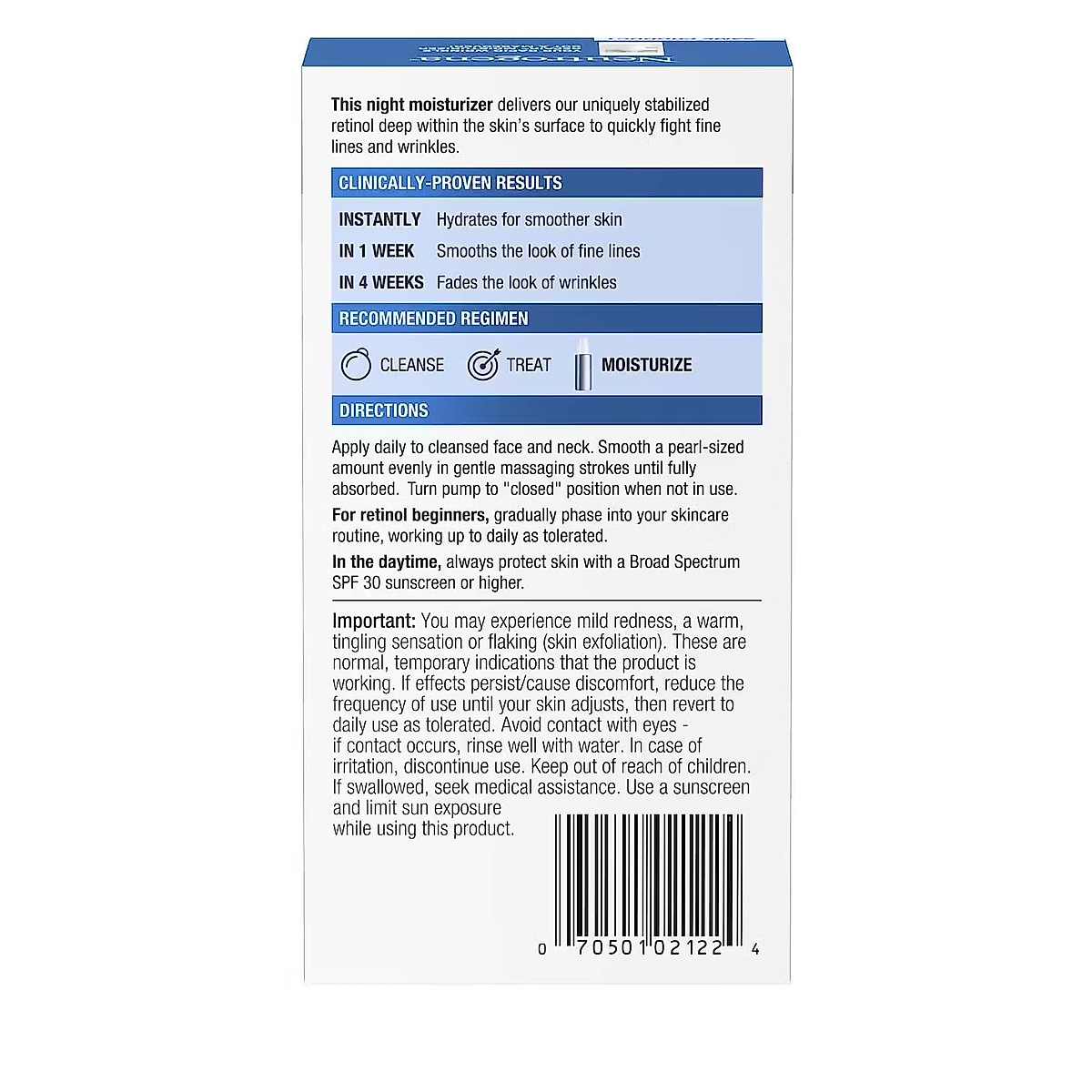 Neutrogena Rapid Wrinkle Repair Anti-Wrinkle Night Accelerated Retinol SA Facial Moisturizer, 1 fl. Oz