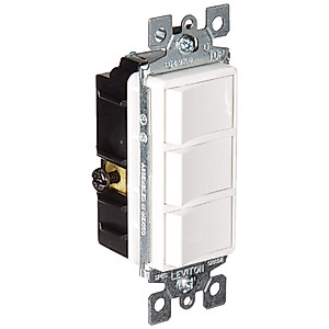 Leviton 1755-W 15 Amp, 120 Volt, Decora Single-Pole, AC Combination Switch, Commercial Grade, Non-Grounded, White, EA