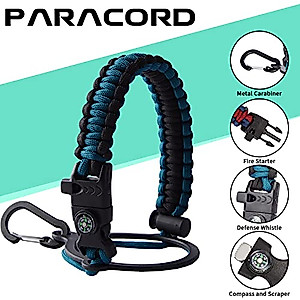 Vacuum Insulated Water Bottle 40oz - with Straw & Spout Lids, Paracord Handle, Shoulder Carrier Bag, 40OZ Sport Stainless Steel Water Bottle, Double-wall Metal Water Bottle Thermo Hydro Mug Flask