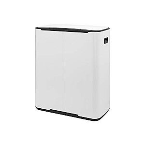Brabantia Recycling Pedal Bin, Steel, White, Large (2x30L)