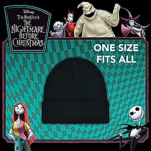 Disney Nightmare Before Christmas Jack Skellington Beanie Hat, Winter Knit Cap, Black, One Size