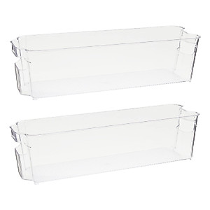Okuna Outpost Clear Plastic Freezer Organizers, Breastmilk Storage Containers (14.5 x 4 x 3.75 In, 2 Pack)