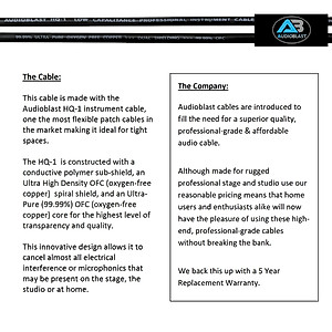 Audioblast - 2 Units - 25 Foot - HQ-1 - Braid(Black) Flexible - Dual Shielded (100%) - Guitar Instrument Effects Pedal Patch Cable w/Neutrik-Rean NYS224BG Gold ¼ inch (6.35mm) TS Plugs & Triple Boots