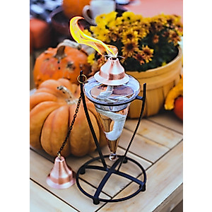 H Potter Outdoor Torch Tabletop Patio Garden Oil Lamp with Copper Top with Fiberglass Wick GAR516