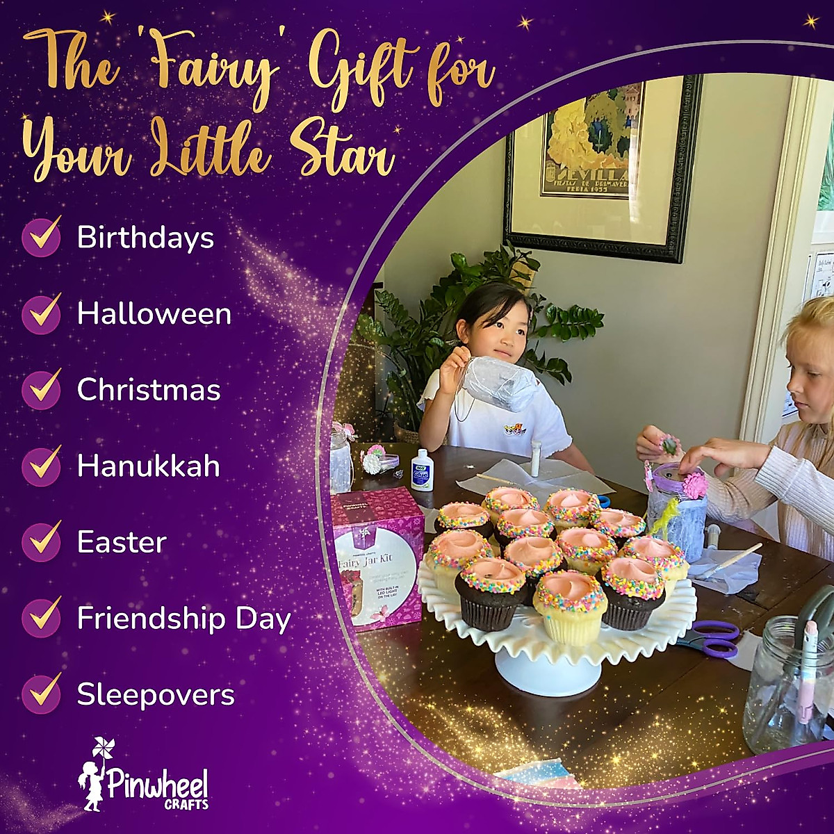 Arts and Crafts for Kids Ages 8-12: Fairy Jar Kit – Make Your Own Fairy Lantern Night Light – Birthday Gift for Girls - Crafts for Girls