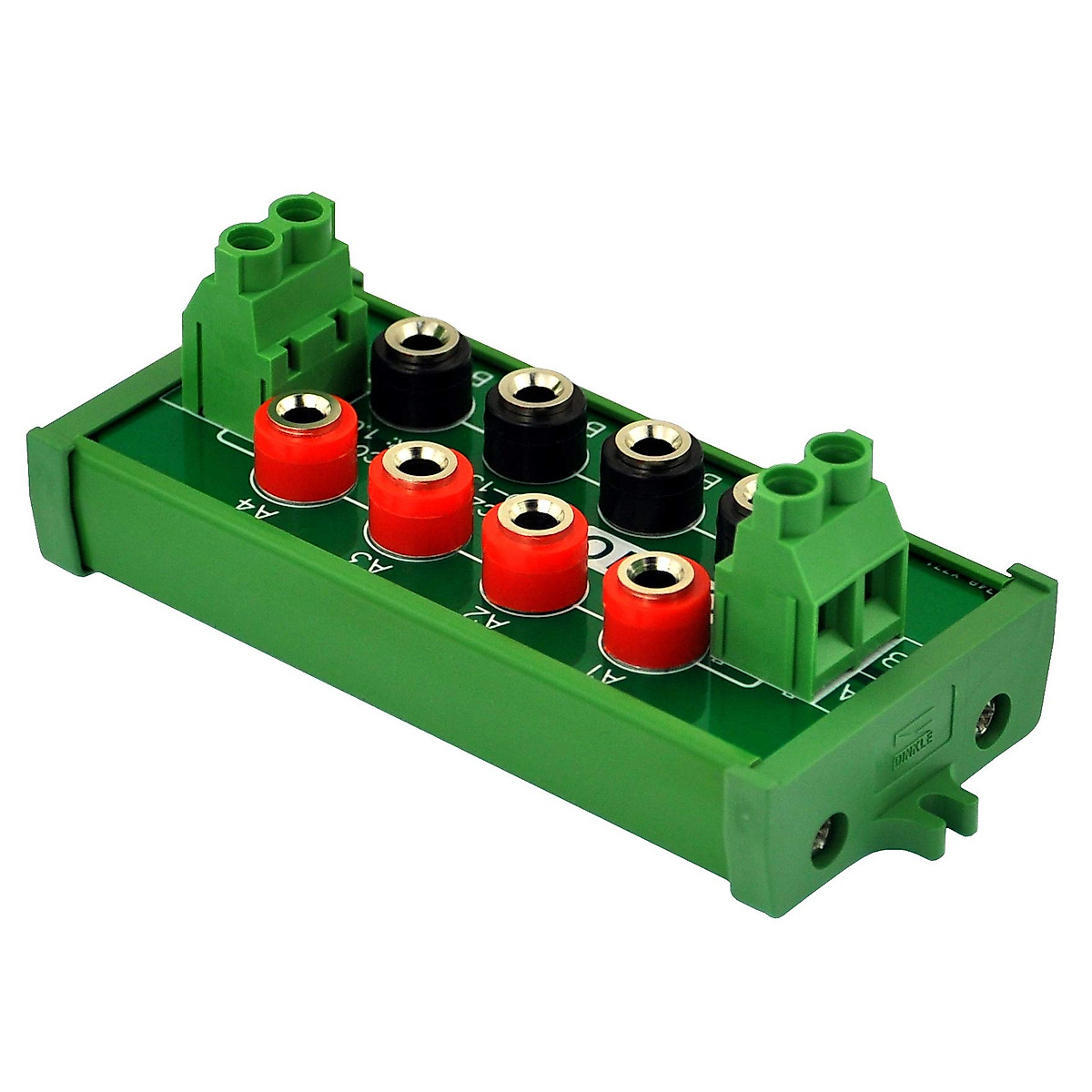 Screw Mount 2 x 4 Position Banana Jack Distribution Module, DC Power Strip