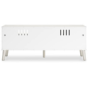 Signature Design by Ashley Aprilyn Contemporary Medium TV Stand up to 59" with 1 Drawer and 2 Shelves, White